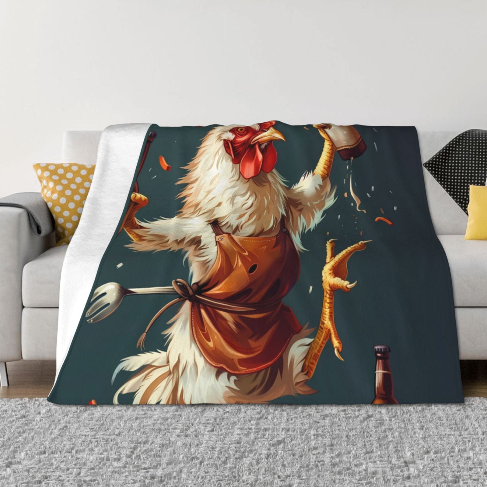 Balery Chef Chicken With Beer Bottles Manta de Franela con Dibujo, Lujo ...