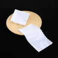 12Pieces White Embroidered Edge Cotton Handkerchiefs Soft Absorbent ...