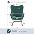 BELLEZE Modern Rocking Chair Tufted Upholstered Velvet Accent Rocker ...