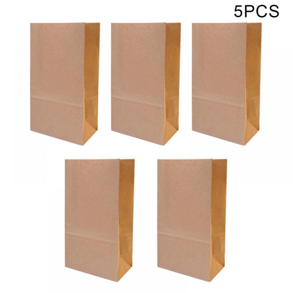 (5 Packs) Kraft Paper Packaging Paper Bag Baking Takeaway Bag - Walmart.com