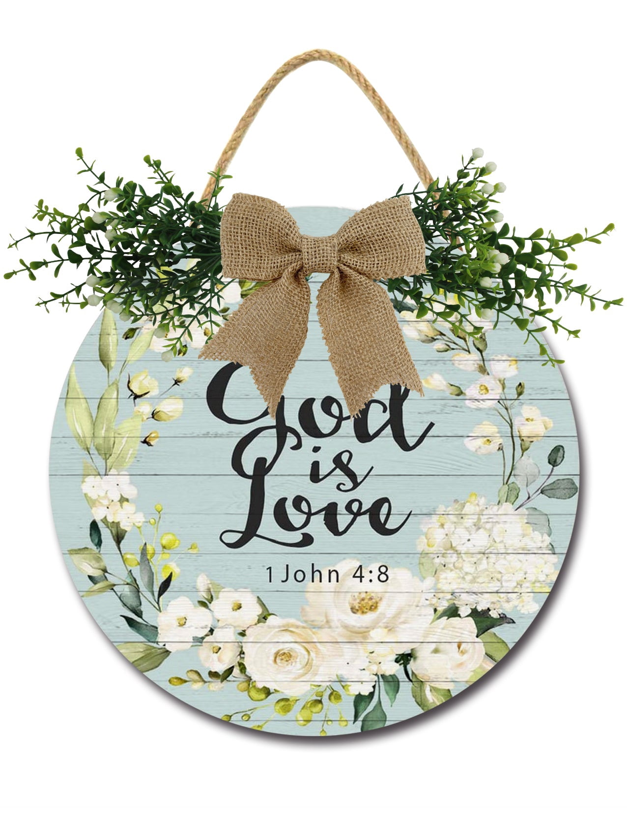 God Is Love Front Door,Horizontal Round Door Wreaths,Housewarming Gift ...