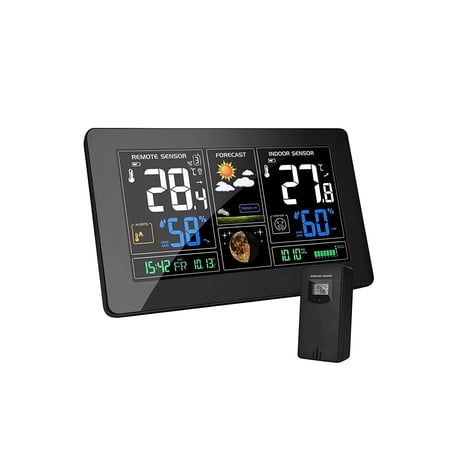 Weather Station with Wireless Sensor DCF Radio Thermometer Hygrometer ...