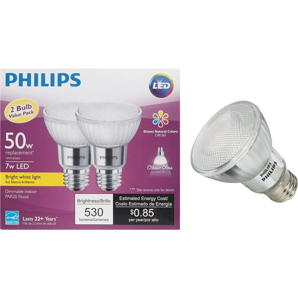Philips PAR20 Medium LED Flood Light Light Bulb - Walmart.com - Walmart.com