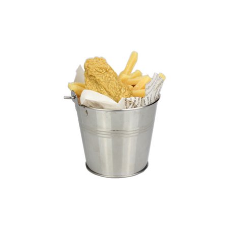 Stainless Steel Mini Snack Barrel Icing Bucket French Fries Tin Pails ...