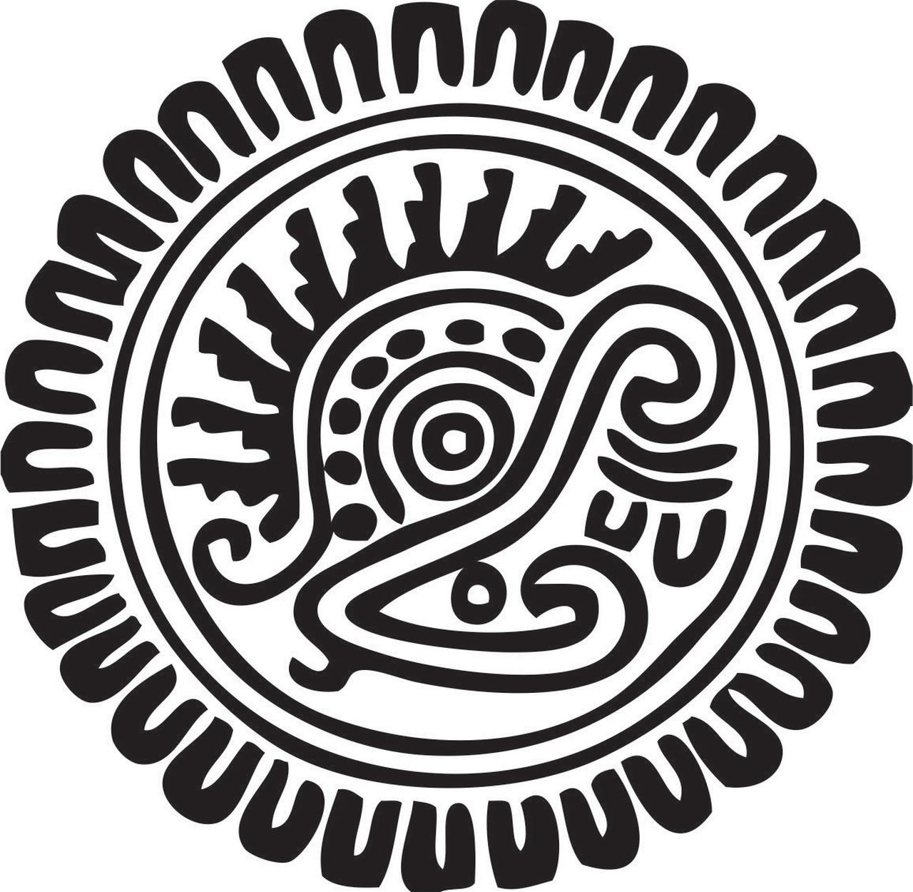 Printtoo Wooden Round Aztec Design Rubber Stamp Scrap-booking Craft ...