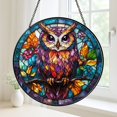 Decorative Owl Acrylic Stained Glass Style Suncatcher Window Decor ...