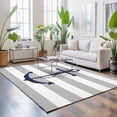 Area Rug 3x5ft Blue Nautical Anchor Chain Washable Area Rugs for Living ...