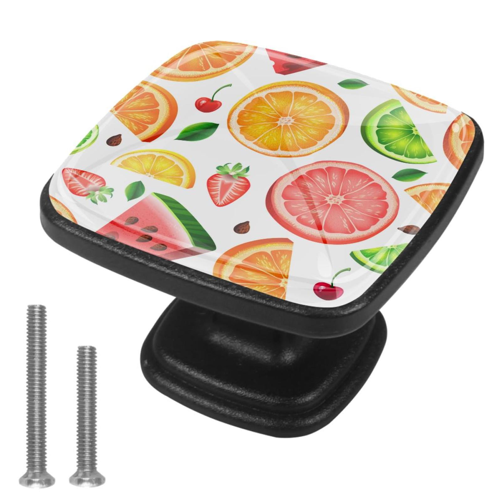 4 Pcs Cabinet Handle Drawer Pulls Fruit Pattern Knobs with Screws ...