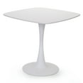 Jaxpety Modern Single Room Dining Table, Square White Tulip Kitchen ...