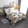 Brown Moroccan Plaid Quilted Comforters Cooling Blanket Cal King Size ...