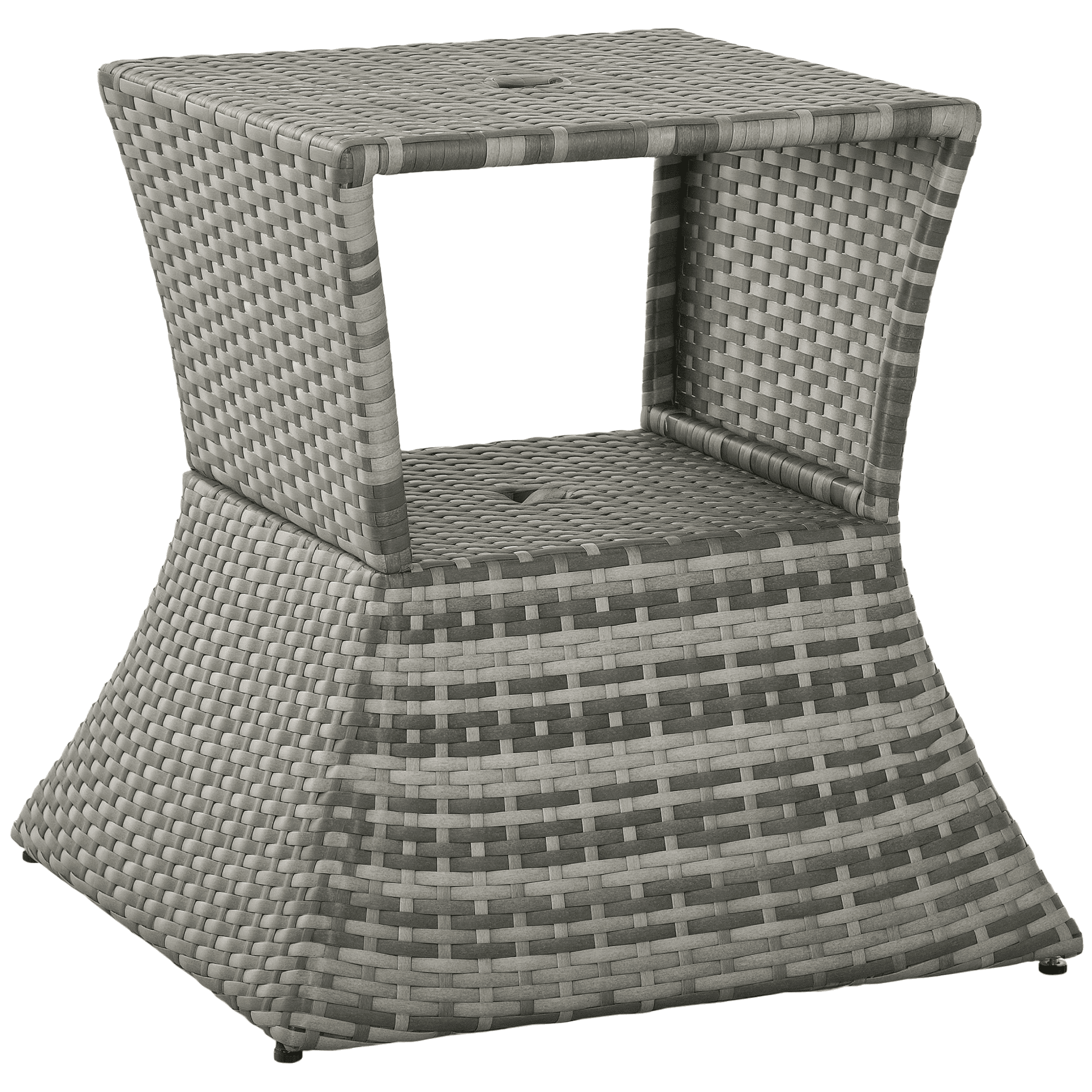 Click here for Outsunny Rattan Wicker Side Table With Umbrella Ho... prices