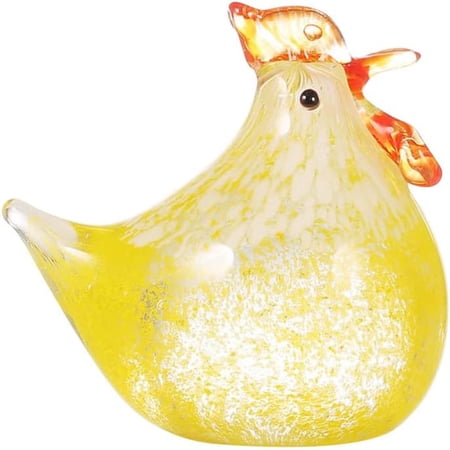 Glass Chicken Figurine Hand Blown Rooster Figurine Collectibles Art ...