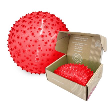 Edushape The Original Sensory Ball for Baby - 7" Deflated Transparent Red Color Baby Ball That ...