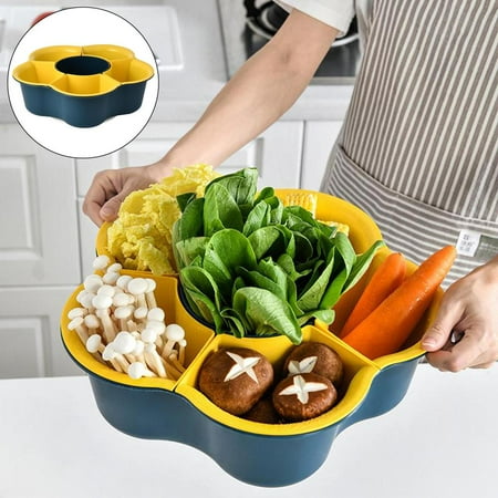 Rotation Drain Basket Strainer Vegetable Draining Storage Tray Multiuse ...