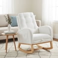 Sailvan Upholstered High Back Accent Rocking Chair with Footrest ...