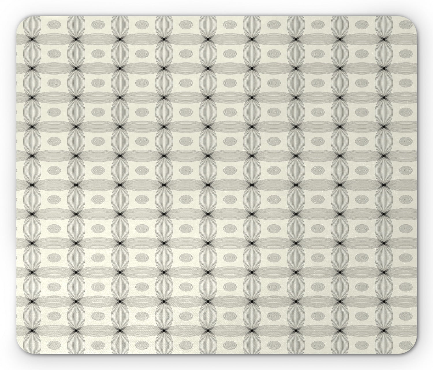 Geometric Mouse Pad, Minimalistic Thin Line Art Motif with Circles and ...