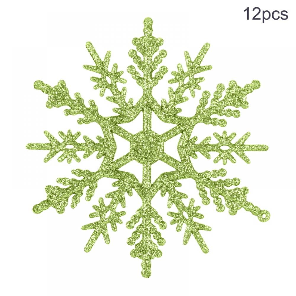 GOODLY 12 Pcs Glitter Snowflake Christmas Ornaments Plastic Hanging goodly-12-pcs-glitter-snowflake-christmas-ornaments-plastic-hanging