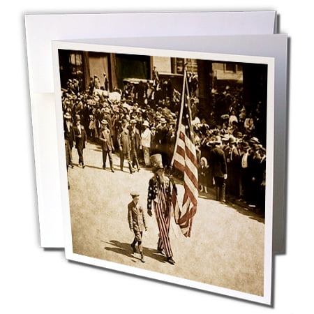 3dRose Vintage Uncle Sam on the 4th of July Faded - Greeting Cards, 6 ...