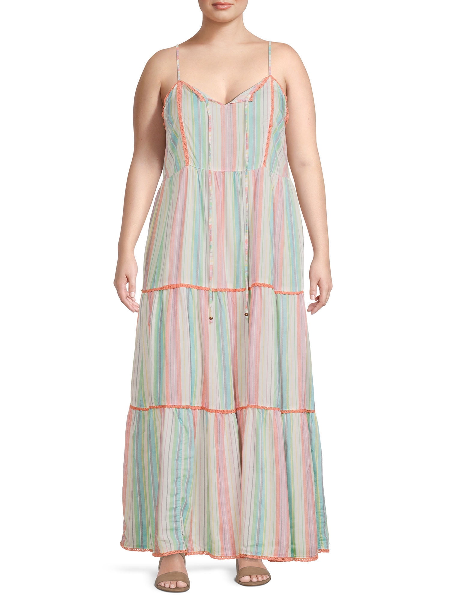 Romantic Gypsy Women's Plus Size Tiered Midi Dress - Walmart.com