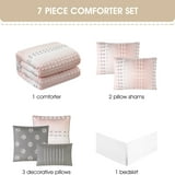Lanco Bedding Set, Cute Clarity 7-Piece, Striped Pink, Queen Size, 100% ...