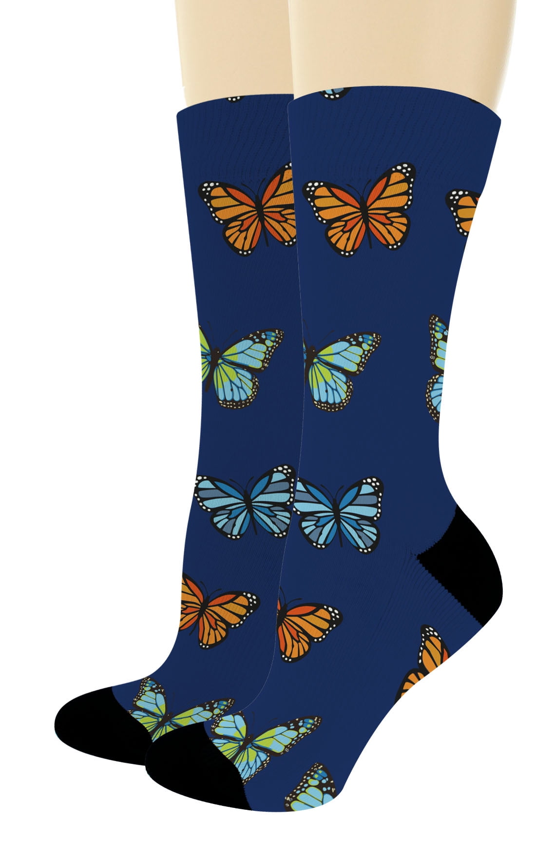 ThisWear Butterfly Socks for Women and Men Blue Butterfly Monarch ...
