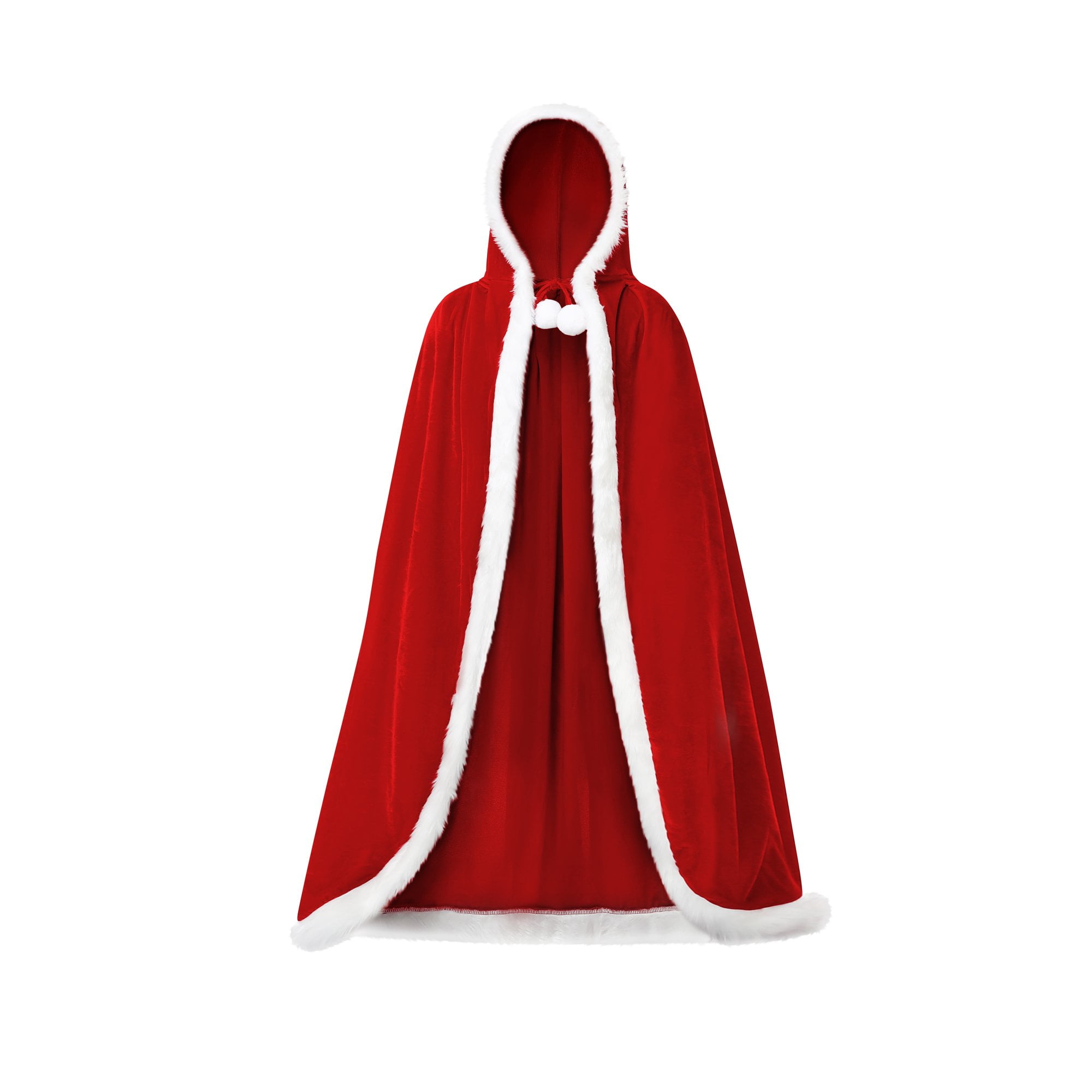 Adult Children Christmas Santa Robe Cape, Velvet Red Hooded Cloak Party ...