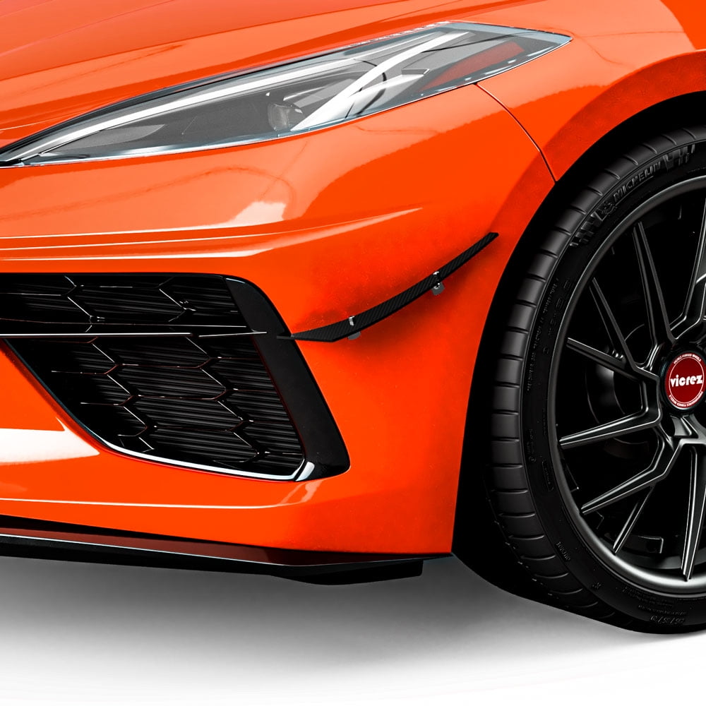 Vicrez 2VR Front Bumper Canards vz102235 | Chevrolet Corvette C8 2020 ...