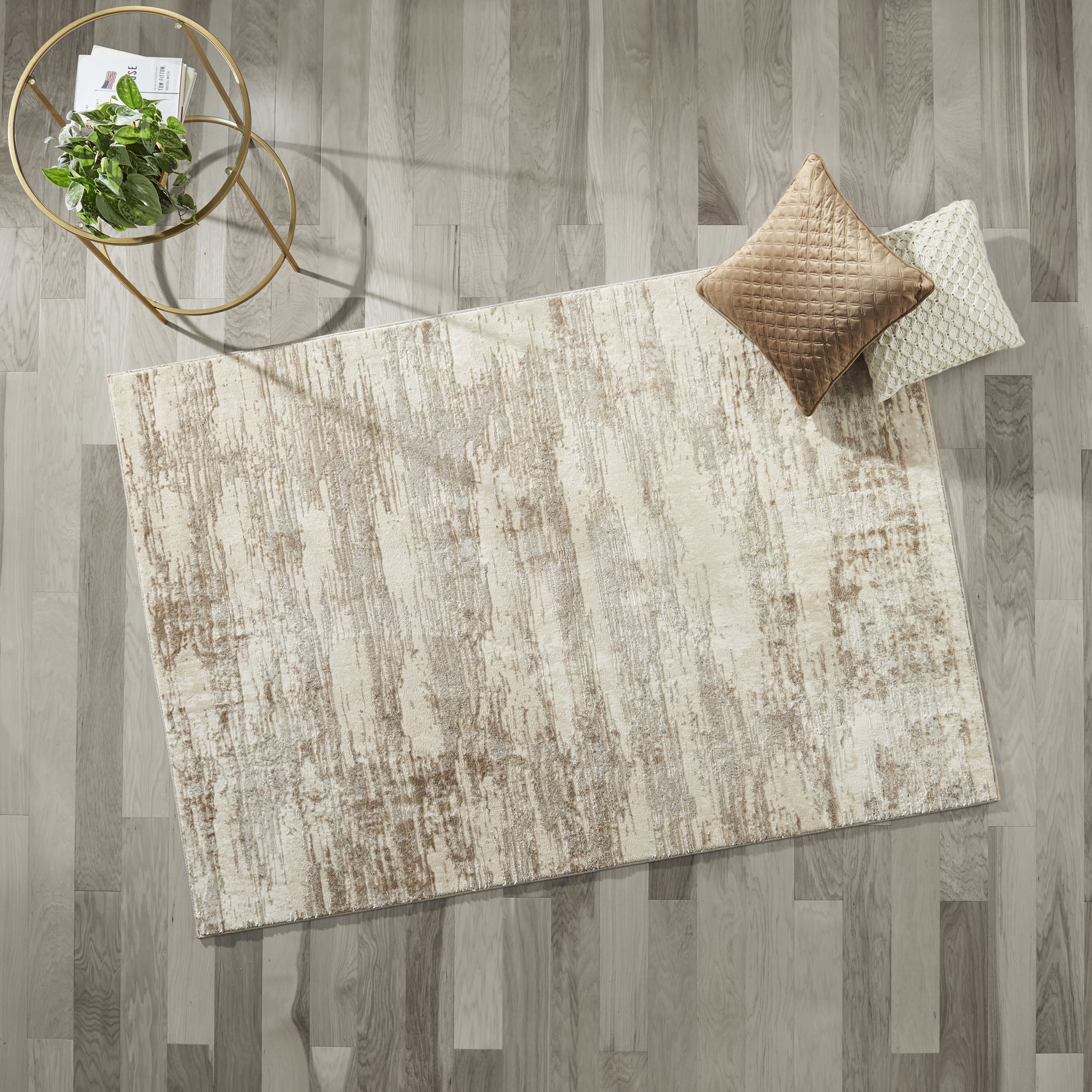 Better Homes & Gardens High Low Ivory Abstract Area Rug, 30" x 46 ...