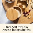 Triple Salt Cellar, 3 Tier Bamboo Kitchen Salt and Pepper Storage Box ...