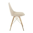 OSP Home Furnishings Oakley Chair in Cream Faux Leather with Gold ...