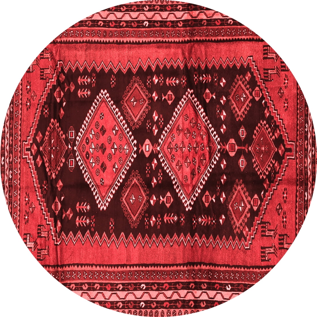 Ahgly Company Indoor Round Persian Red Traditional Area Rugs, 6' Round ...