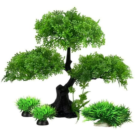 Aquarium Plants Fish Tank Decorations MediumSize/9.4inch Plastic ...