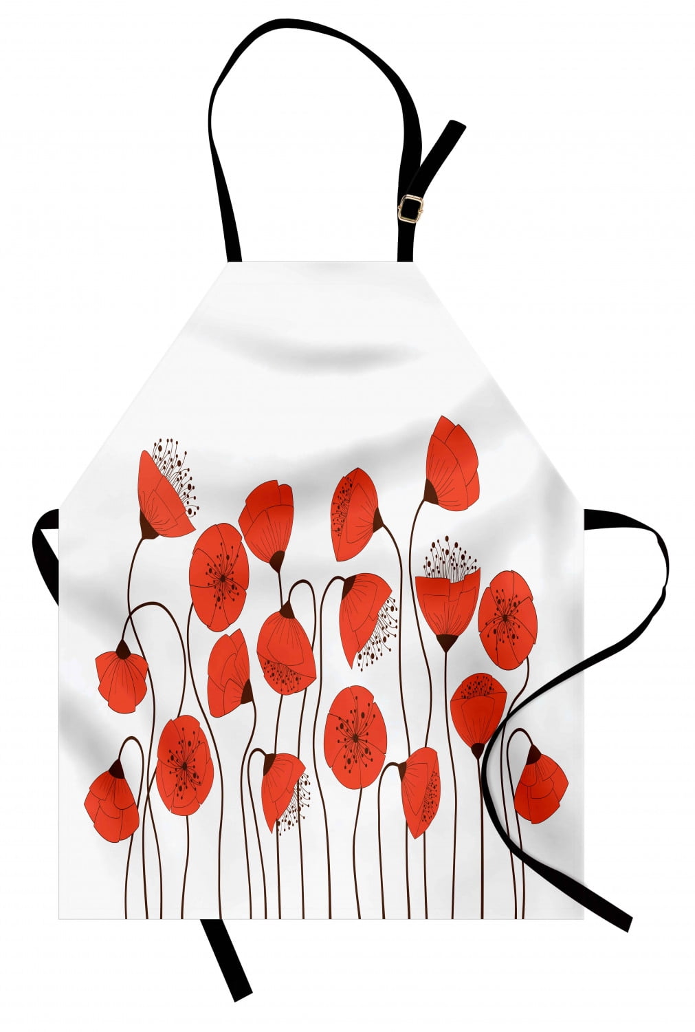 Flower Apron Poppy Flowers Blossom Art Deco Style Summertime Garden ...