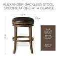 Maven Lane Alexander Counter Seat Backless Bar Stool, Walnut Finish ...