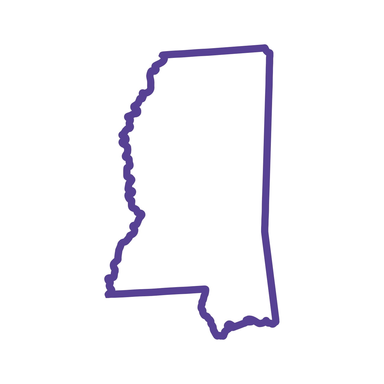 Mississippi Outline Sticker Decal Die Cut - Self Adhesive Vinyl ...