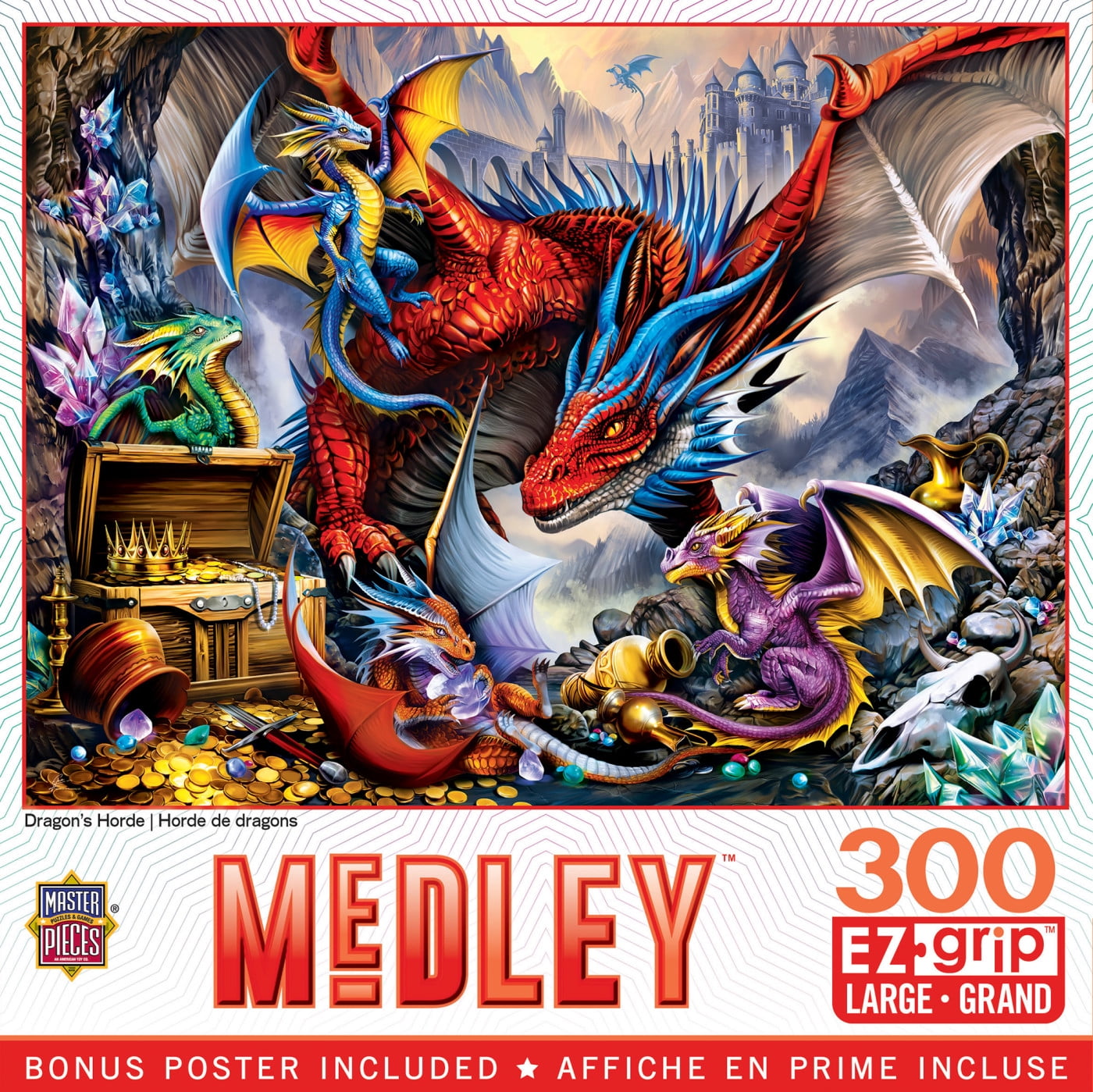 MasterPieces 300 Piece EZ Grip Jigsaw Puzzle - Dragon's Horde - 18"x24 ...
