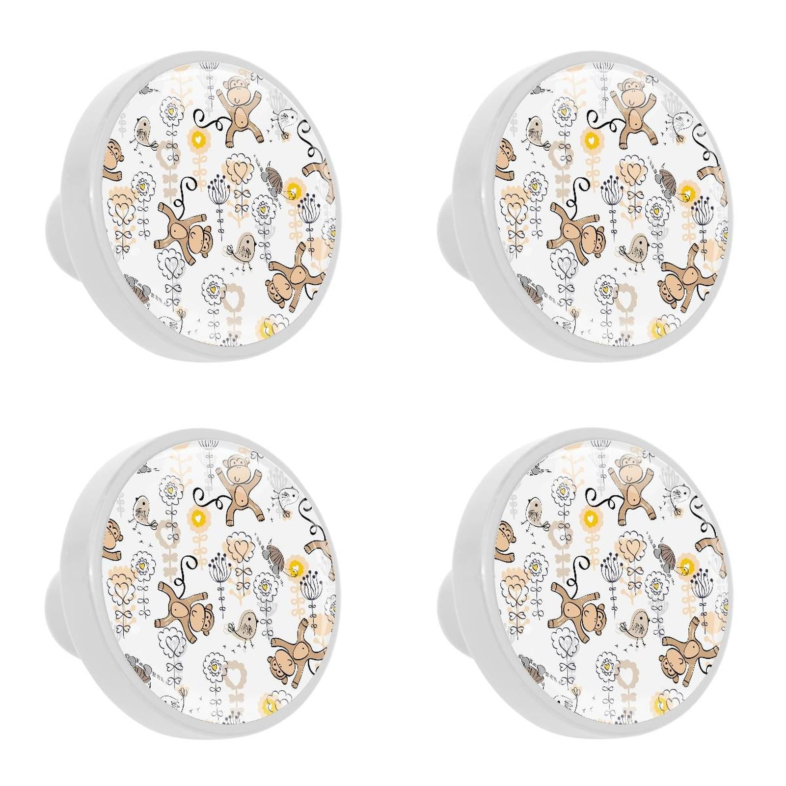 4 Pcs Monkey Knobs for Kitchen Cabinet Cupboard Dresser Bookcase Drawer ...
