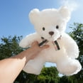 Weigedu Fluffy Off-White Teddy Bear Plush Toy, 12 Inches, Soft and ...