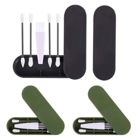 4 Set Reusable Cotton Swabs Washable Silicone Swab Double Head Cotton ...