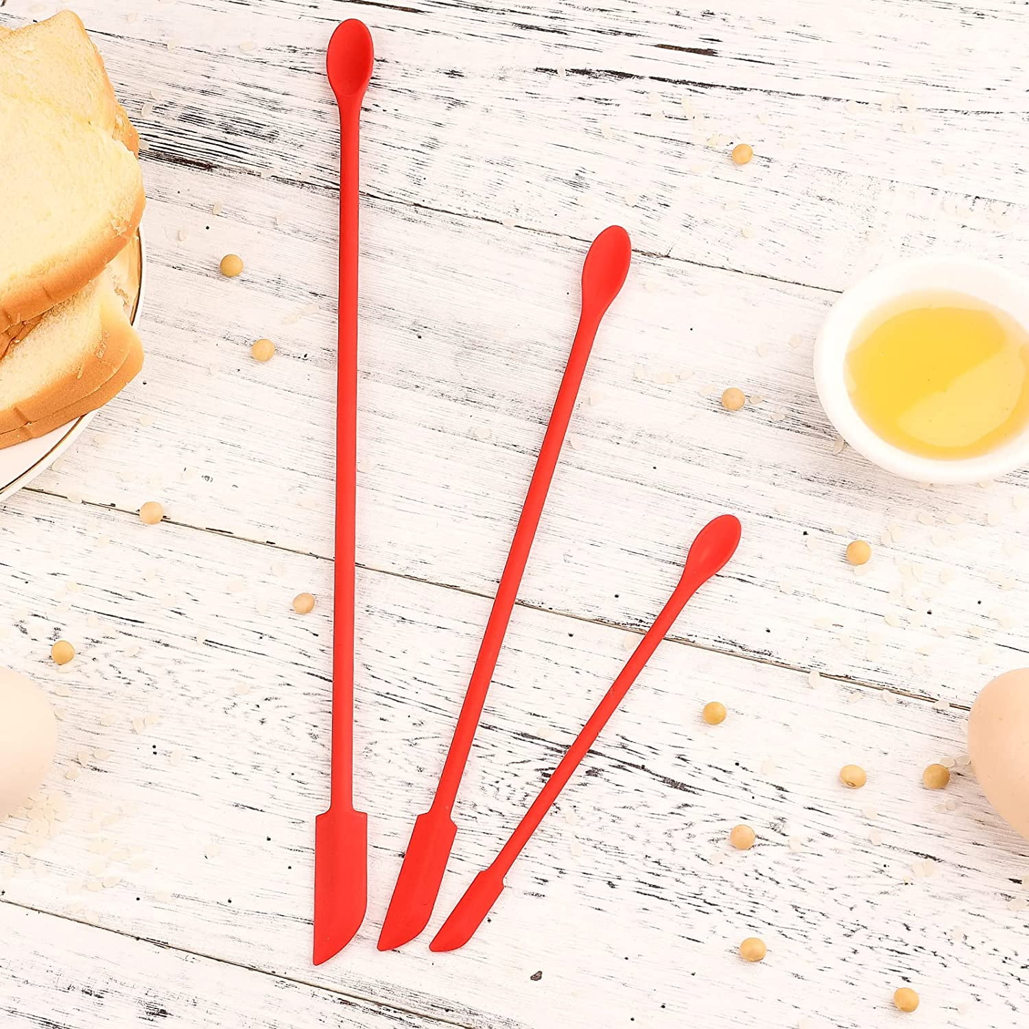 Tutuviw Pack of 3 Mini Silicone Spatula and Scooping Spoon, Mini Makeup ...