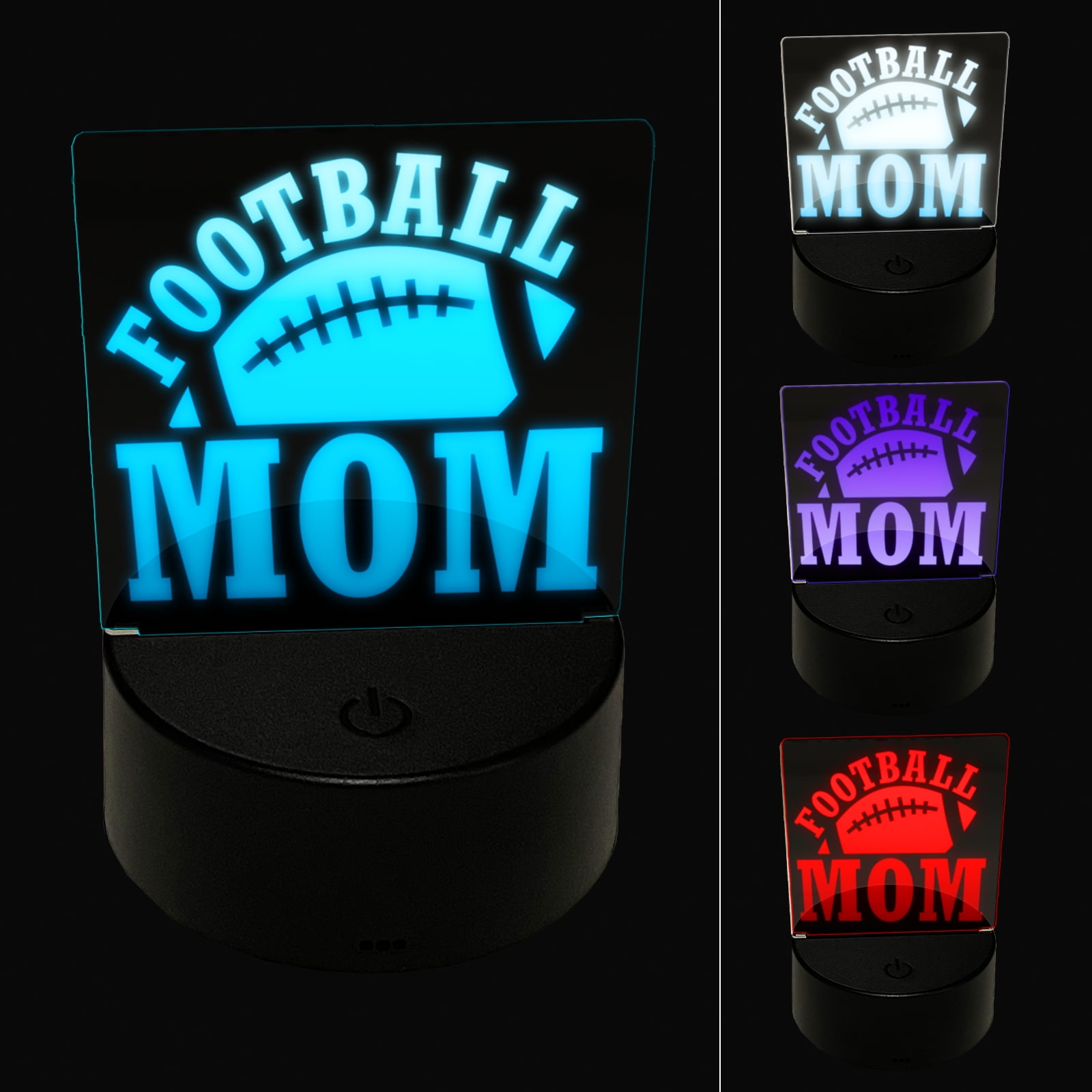 Football Mom LED Night Light Sign 3D Illusion Desk Nightstand Lamp ...