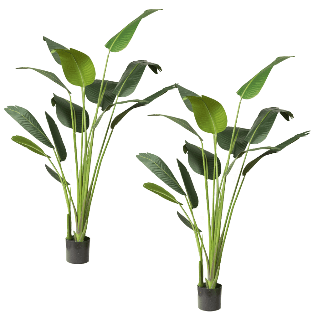 Bird of Paradise Artificial Plant (2 Pack)- Fake Plants Tall, Tall ...