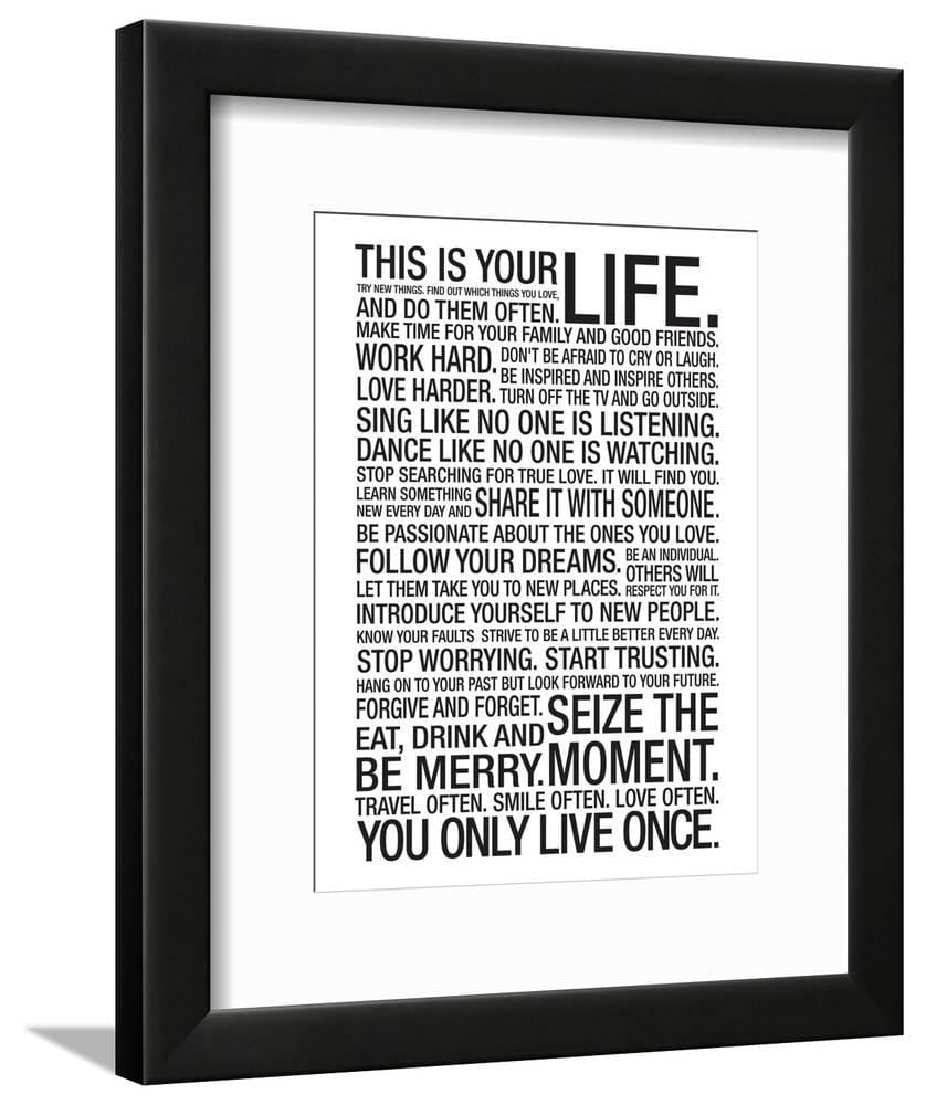 This Is Your Life Motivational Poster, Framed Art Print Wall Art Sold ...