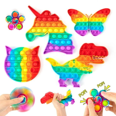 Poppers Fidget Toy 5 Pack, LINLINPAPA Popping Sensory Toy, Fidget ...