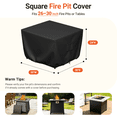 GASPRO Fire Pit Cover Square 30 Inch, 600D Heavy Duty Fabric with ...