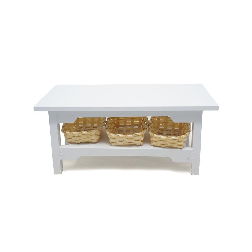 Miniature Side Table Furniture, White, 4-1/2-Inch - Walmart.com