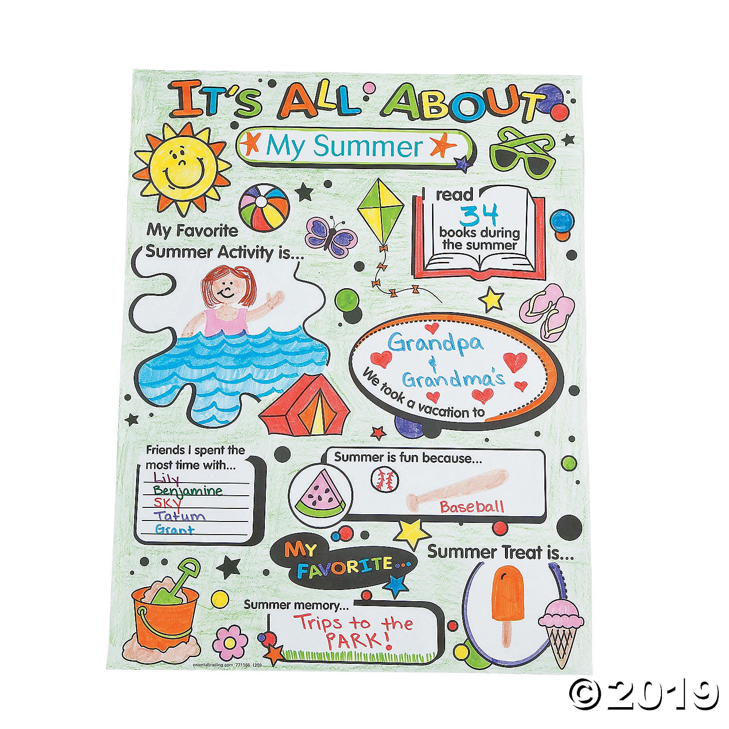 Color Your Own All About My Summer Posters - Craft Kits - 30 Pieces ...