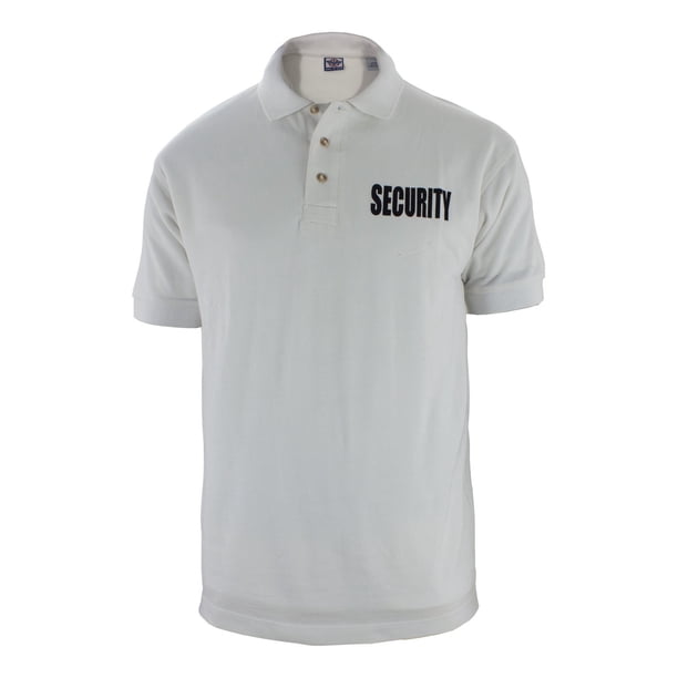 First Class Polycotton Utility Security Polo Shirts - White with Black ...