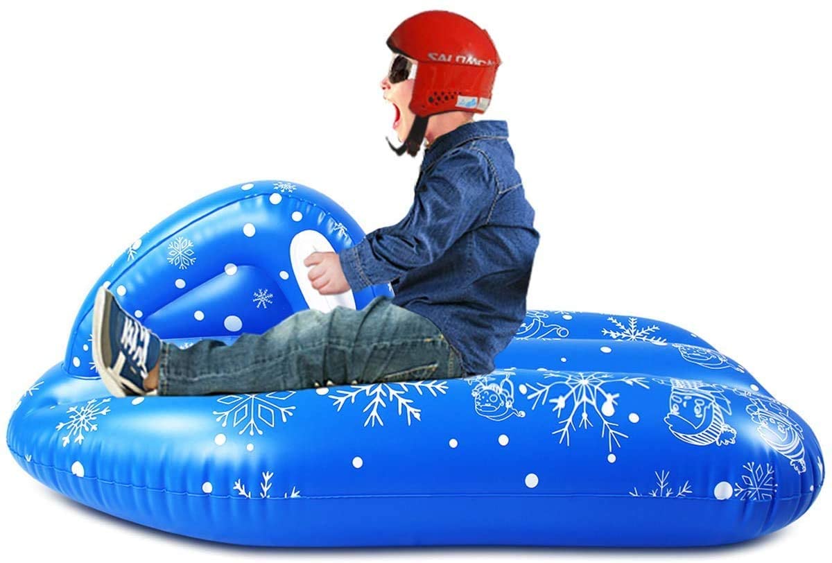 Inflatable Sled,Snow Sledge with Grip Handles,Toboggan Sled for Kids ...