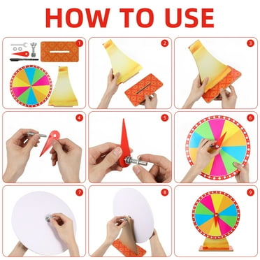 HILABEE Color Rotating Wheel Fortune Wheel Editable Portable Roulette ...